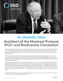 Dr. Mostafa Tolba: Architect of the Montreal Protocol, IPCC and ...
