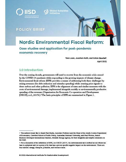 Nordic Environmental Fiscal Reform | International Institute for ...