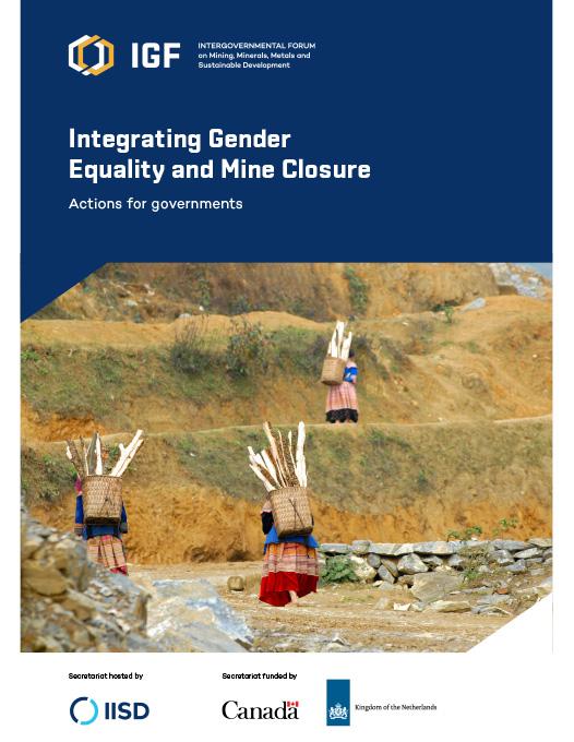 Integrating Gender Equality and Mine Closure: Actions for governments ...