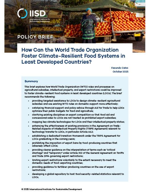 How Can the World Trade Organization Foster Climate-Resilient Food ...
