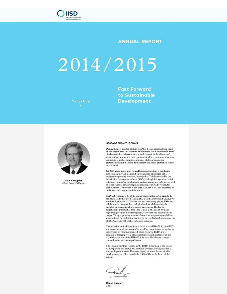 IISD Annual Report 2014-2015 | International Institute for Sustainable ...