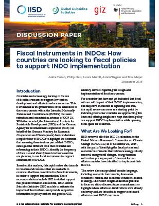 Fiscal Instruments in INDCs: How countries are looking to fiscal ...