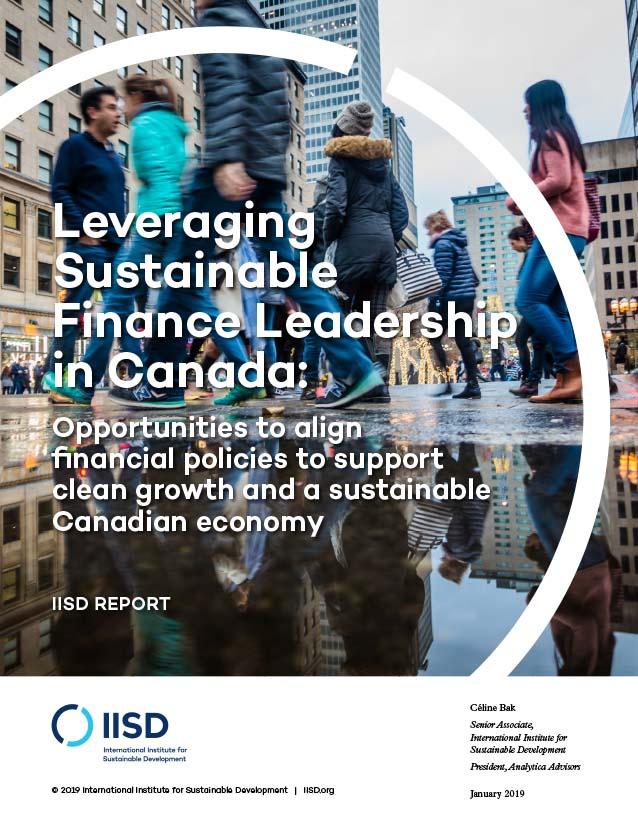 Leveraging Sustainable Finance Leadership in Canada: Opportunities to ...