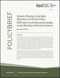 Ontario Moving in the Right Direction on Climate Policy: IISD input on ...